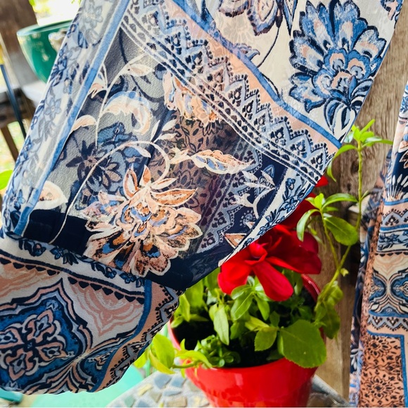 Enfocus Studio | Dresses | Enfocus Woman Chiffon Blue Print Blousy ...